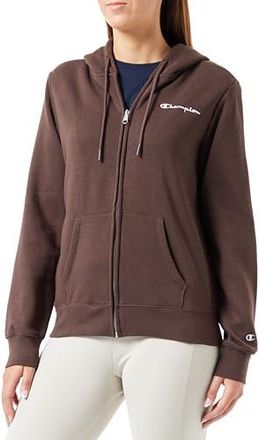 Champion Legacy American Classics W Script Logo Light Powerblend Fleece Full Zip Sweatshirt à Capuche, Marron, L Femme
