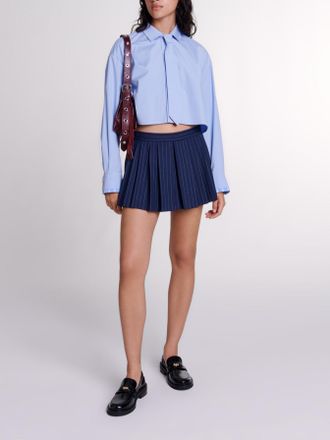 Maje Short Trompe LOEil &Agrave; Rayures - Rayure Tennis Marine - Taille 40 - Maje