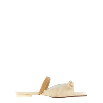 Maison Margiela Femme, Chaussures, Beige, Taille: 39 EU Bow Squared Leather Sandales