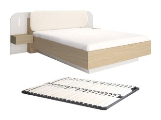 Vente-Unique Doppelbett mit Lattenrost ñ 160 x 200 cm ñ Beige ñ Lyorima