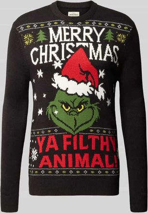 Montego Regular Fit Strickpullover mit Motiv-Stitching Modell GRINCH