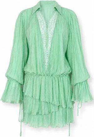 Blumarine Femme, Robes, Vert, Taille: 36 FR Robe Courte &agrave; Volants