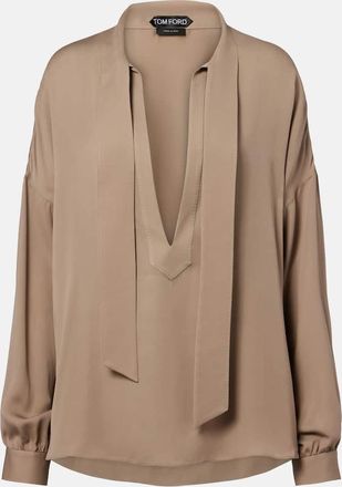 Tom Ford Schluppenbluse aus Seiden-Georgette