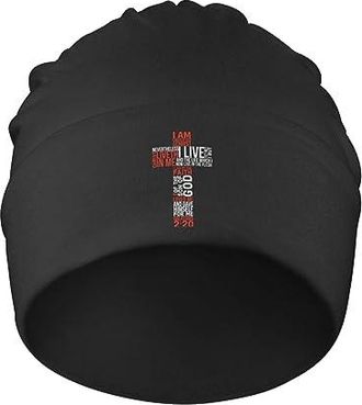 Generic Femme Homme Bonnet &Agrave; Revers J&eacute;sus Christianisme Bonnet dhiver Classique Bonnets Tricot&eacute; Mode Bonnets De Ski pour Ski Hiver Course