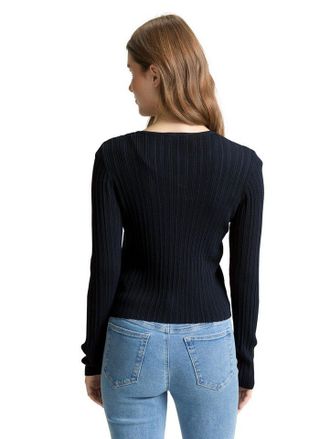 Tom Tailor Strickjacke mit gewelltem Abschluss