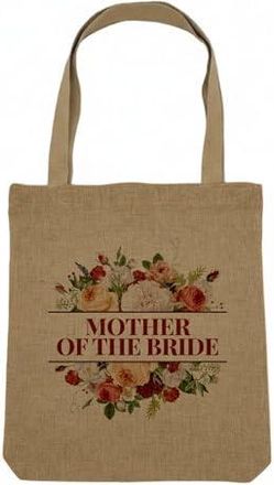 Fabulous Sac Shopping Tote Bag Aspect Lin - Mother of the Bride Wedding Bride Flower Bouquet - Sac de Courses Toile Epaisse 360g Beige Naturel Cabas Port&eacute; Epau