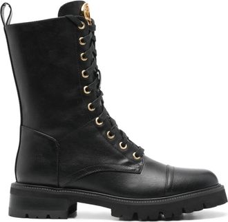Twinset Femme, Chaussures, Noir, Taille: 38 EU Bottes en cuir à lacets