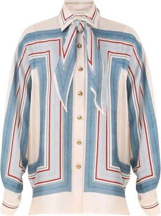 Zimmermann Femme, Blouses et Chemises, Multicolore, Taille: 42 FR Chemisier &Eacute;charpe D&eacute;contract&eacute;