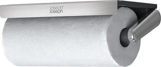 Joseph Joseph RollGrip Unterbau Küchenrollenhalter, Platzsparend, Federspannarm, Einhand-Abreißen, Für 140mm Rollen, Graphite