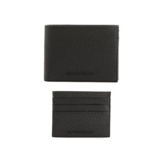 Emporio Armani Set portefeuille et porte-cartes en cuir