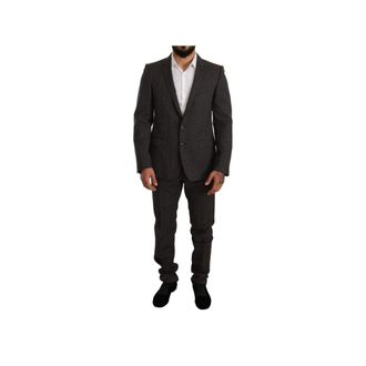 Dolce & Gabbana Homme, Costumes, Noir, Taille: L Costume Deux Pi&egrave;ces en Laine Vierge