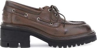 Caf&egrave;noir Mocassins en Cuir &Agrave; Lacets avec Semelle Crant&eacute;e, pour Femme, Couleur Marron, Taille 40