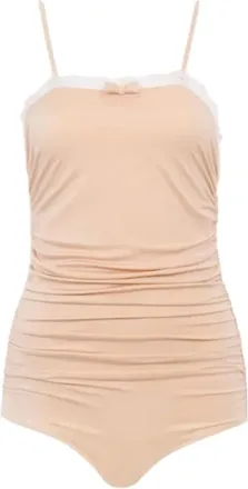 Chlo&eacute; Femme, Tops, Beige, Taille: 38 FR Body &agrave; dentelle et fronces