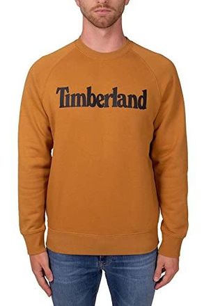 Timberland Northwood TFO Wordmark Logo Brushback Crew Neck Wheat Boot Sweat-Shirt &Agrave; Capuche Sport, Marr&oacute;n, XL Homme