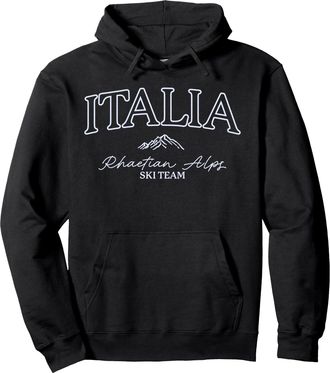 Trendy Apparel Italia Rhaetian Alps Ski Team Line Art Pullover Hoodie