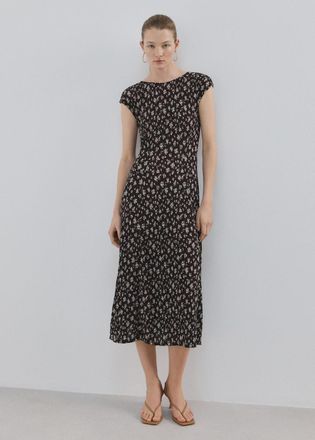 Mango Midikleid mit floralem Muster braun - Damen - XXS - MANGO