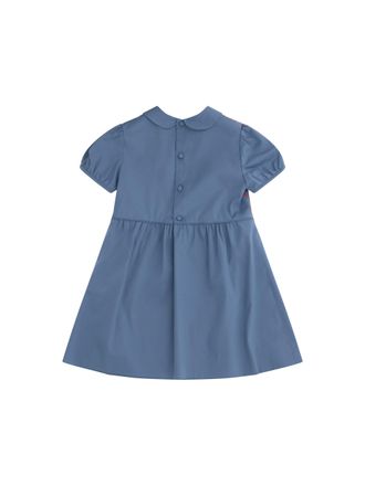 Gucci Stretch Cotton Poplin Dress For Girl Metal Blue-Mix Cotton; Elastane Blue/mix