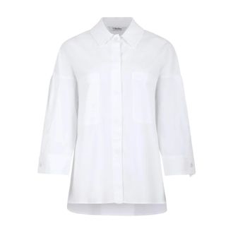 Max Mara Femme, Blouses et Chemises, Blanc, Taille: 34 FR Cotton Poplin Shirt