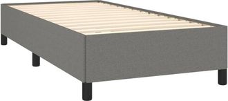 vidaXL Bettgestell ohne Matratze Dunkelgrau 90x200 cm Stoff Vidaxl