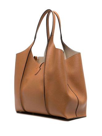 Tod's Grained Leather Tote Bag - Tan