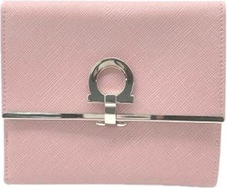 Ferragamo Pre-owned Portefeuille Gancini 22-4639 (bi-pli) - Femme - Pre-owned - Rose - Taille: ONE Size