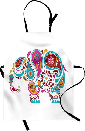 Abakuhaus Ethnisch Kochschürze, Ostasiatische Elefant-Abbildung Gekennzeichneter Paisley verlässt orientalischen Indie-Stammes- Hippie, Maschienenwaschbar kein 