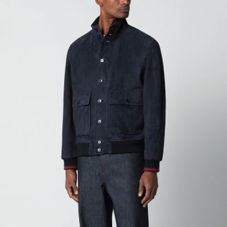 Gucci Blaue Lederjacke