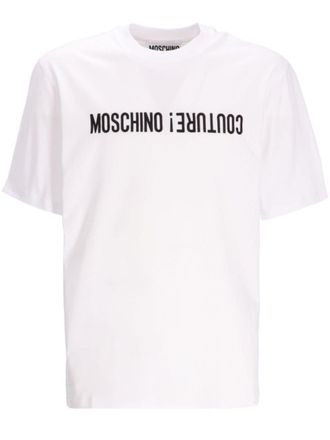 Moschino t-shirt en coton à logo imprimé - Blanc