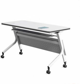 Generic Tragbarer Klapptisch, klappbarer Konferenztisch, mobiler Klapptisch f&uuml;r Schulungen, klappbarer Schreibtisch mit leiseren Rollen, Stahl-Schallwand und 