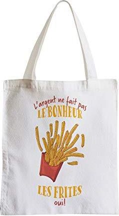 Fabulous Grand Sac Shopping Plage Etudiant Frites - Largent ne Fait Pas le Bonheur Street Food