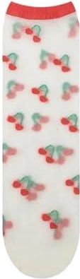 Generico Chaussettes transparentes ultra-minces, chaussettes printemps-&eacute;t&eacute; avec broderie Crystal Love pour femme (3 paires), Color16, Taille Unique