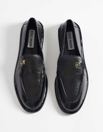 Steve Madden Chapters - Mocassins en cuir effet froiss&eacute; - Noir