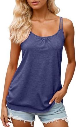 Generic D&eacute;bardeur Femme Maillot De Corps Blouse sans Manches Confortable pour Femmes Top l&eacute;ger pour Le Sport avec Bretelles Spaghetti Id&eacute;al pour Le Yoga