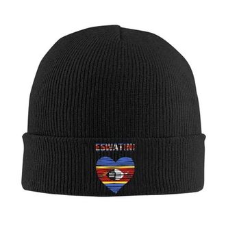 Generic Bonnet Hiver Drapeau DEswatini Coeur Swazi Coupe-Vent Casquette De Cr&acirc;ne &Agrave; Revers Extensible Bonnet en Tricot pour Ext&eacute;rieur Femme Sport
