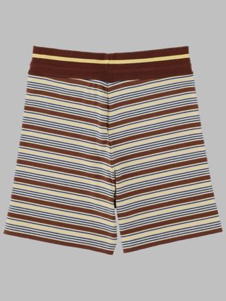 Fendi Striped Cotton-Knit Shorts - Brown