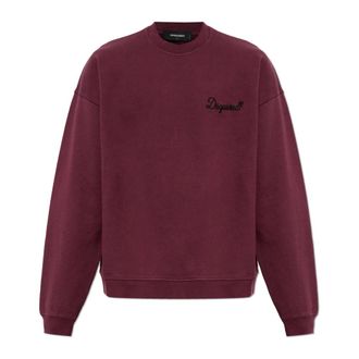Dsquared2 Homme, Sweatshirts et sweats &agrave; capuche, Rouge, Taille: 3XL D2 Signature Relax Fit Crewneck