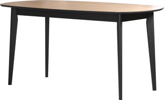 Trendteam Ronin - Esstisch - Eiche/Schwarz lackiert - ovaler Esstisch mit F&uuml;&szlig;en aus Massivholz - (BxHxT) 160 x 77 x 90 cm - Platz f&uuml;r bis zu 8 Personen