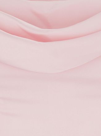 Rotate Off-Shoulder Draped Tech Fabric Dress - Pink