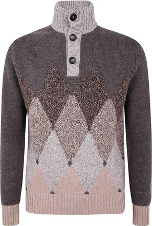Ballantyne Pull Col Roul&eacute; - Marron