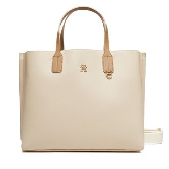 Tommy Hilfiger Handtasche Tommy Hilfiger Th Distinct Satchel AW0AW17463 Beige