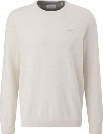 s.Oliver Rundhalspullover Pullover (1-tlg) Rundhals-Ausschnitt, langarm, Logo-Stickerei