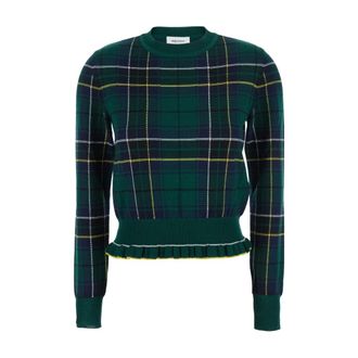 Alexander McQueen Wool Tartan Jumper - - Knitwear - Damen - Gr&uuml;n - L