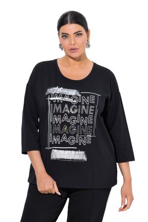 Ulla Popken Damen gro&szlig;e Gr&ouml;&szlig;en &Uuml;bergr&ouml;&szlig;en Plus Size T-Shirt mit Druck Imagine