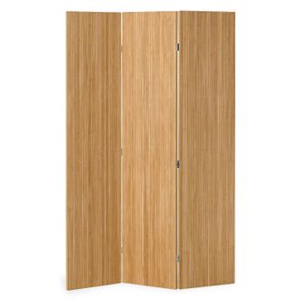 Homestyle4u Paravent 3-teilig Natur Bambusstreben, Indoor Raumteiler aus Holz HxB: 170 x 120 cm, Trennwand Schlaffzimmer, Sichtschutz Wohnzimmer | Artikel 3121