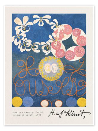 Posterlounge The Ten Largest (No. 1) Poster von Hilma af Klint 50 x 70 cm Blau Wandbilder Wanddeko