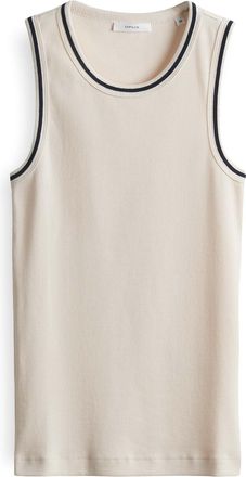 OPUS Damen Top | Geripptes Tanktop ILESSO Preppy Slim aus Jersey Natural Glaze, 40