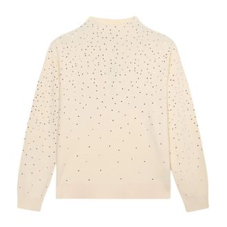 Oltre Rollkragenpullover mit Applikationen - - Knitwear - Damen - Wei&szlig; - L