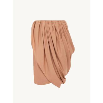Chlo&eacute; Femme, Jupes, Beige, Taille: 38 FR Draped Pleated Skirt