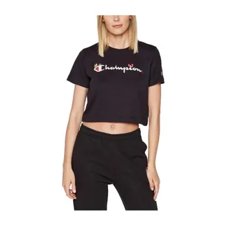 Champion Oversized Cropped T-Shirt - - Tops - Damen - Schwarzk - S