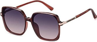 Generic Lunettes de soleil polarisées carrées pour femme avec monture large UV400, D, 35 EU